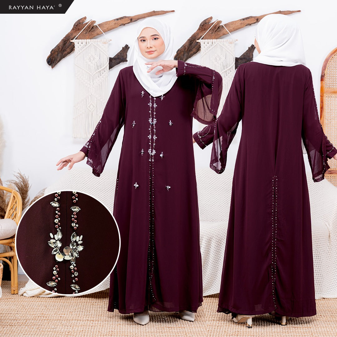 Majeeda Abaya (Burgundy) – Rayyan Haya'