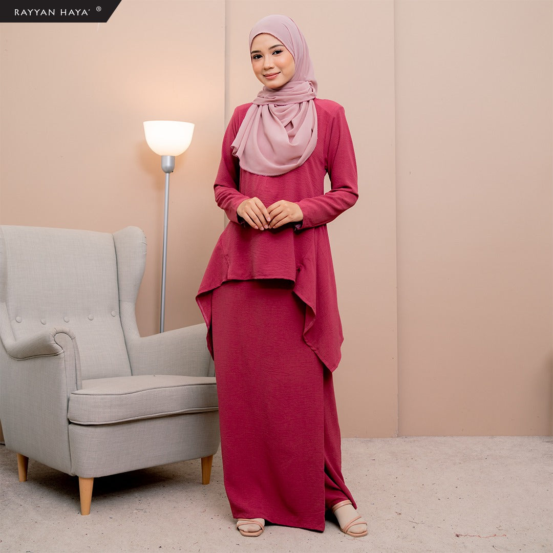 Stella Flare Kurung (French Rose) – Rayyan Haya'
